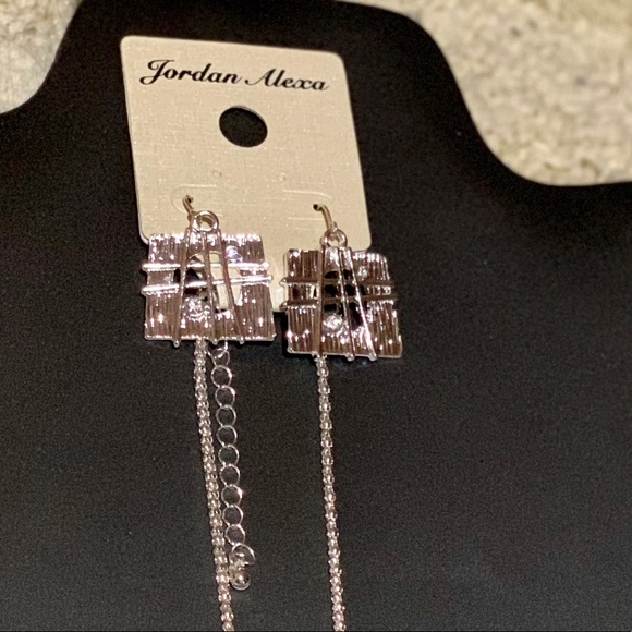 Jordan Alexa | Jewelry | Square Silver Bling Necklace Earring Set ...
